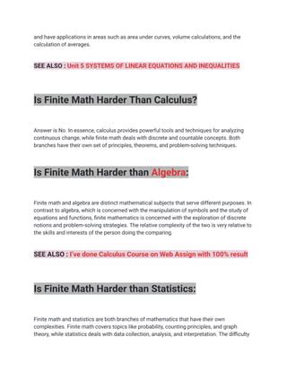 Is Finite Math Harder Than Calculus In Pdf