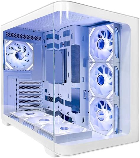 Tortox Curvo Atx Computer Case 7x Pre Installed 120mm Argb Pwm Fans