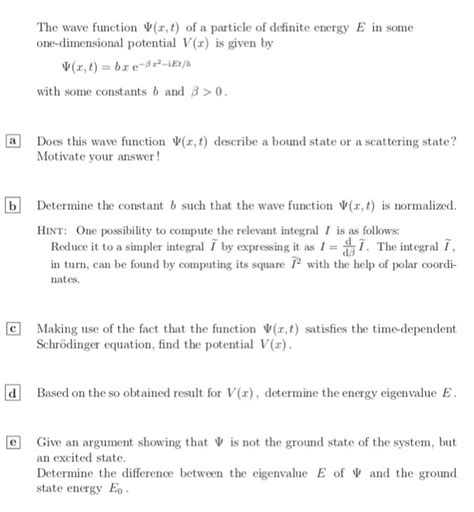solved the wave function xt of a particle of definite