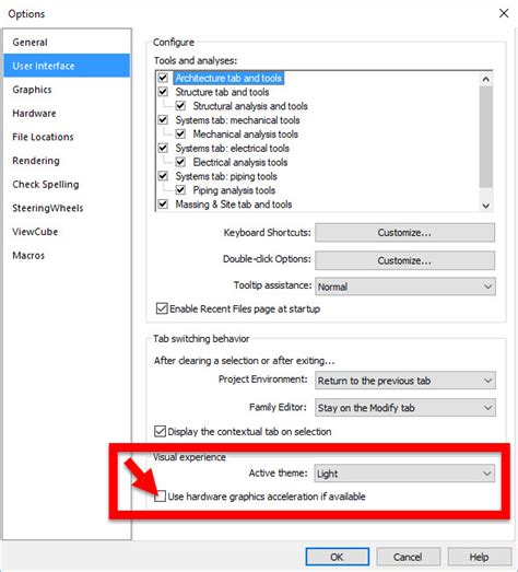 BIM Chapters Revit 2018 1 Options Dialog Changes
