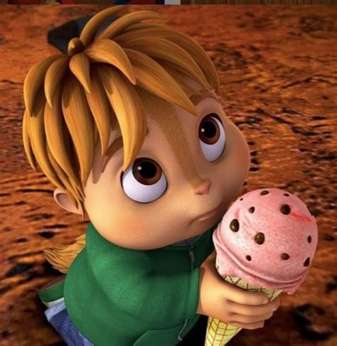 Cute Cartoon Chipmunk With Ice Cream Cone Theodor From Alvin And The