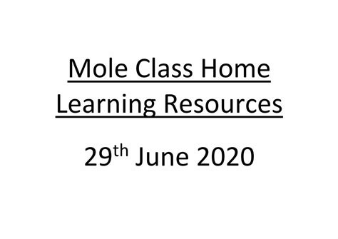 Pdf Mole Class Home Learning Resources Th June 2020 · 2020 07 06