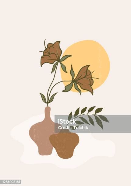 추상 적인 꽃 예술 벡터는 배경을 남깁니다 손 드로우 잎 가리기에 대한 스톡 벡터 아트 및 기타 이미지 가리기 공휴일