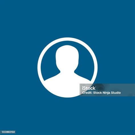 흰색 배경에 아바타 파란색 아이콘입니다 블루 플랫 스타일 벡터 일러스트 0명에 대한 스톡 벡터 아트 및 기타 이미지 0명