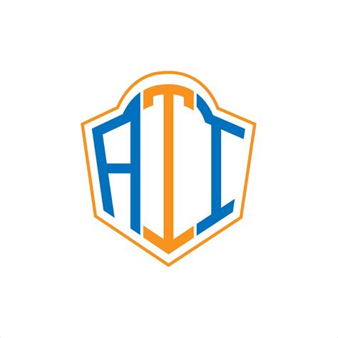 Ati Abstract Monogram Shield Logo Design On White Background Ati Creative Initials Letter Logo