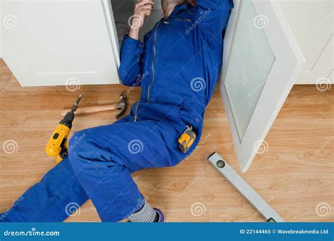 Repair Man Fixing Something Stock Image Image Of Profession Equipment 22144465