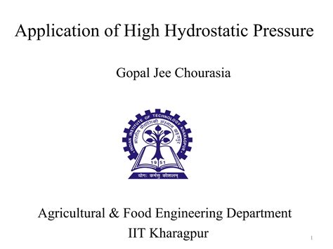 Application Of High Hydrostatic Pressure Ppt