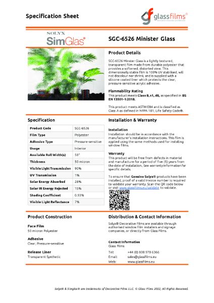 Sgc 6526 Minister Glass Specification Sheet Glass Films Europe Nbs