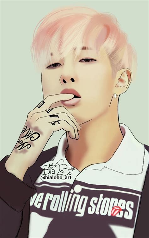 Rap Monster Fan Art Bts Desenho Rap Anime