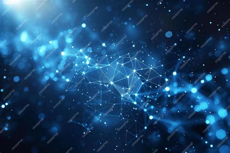 Abstract Blue Background With Glowing Connection Lines And Dots Premium Ai Generated Image