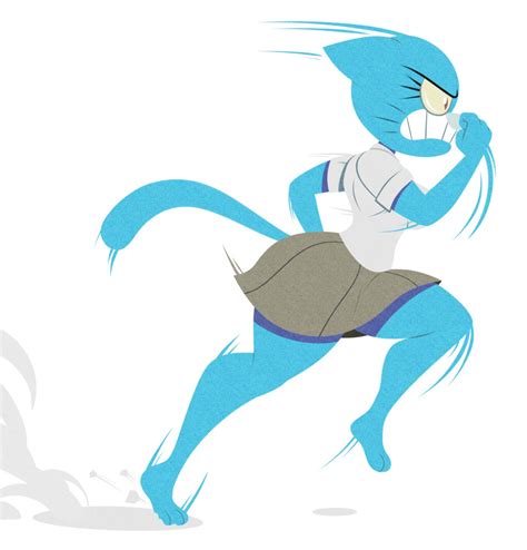 Xbooru 1girl Angry Face Anthro Blue Fur Cartoon Network Cat Clothed