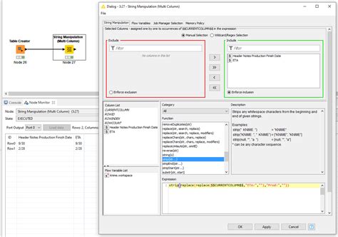 replacing a portion of a string to a blank value and trimming it