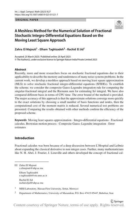 A Meshless Method For The Numerical Solution Of Fractional Stochastic