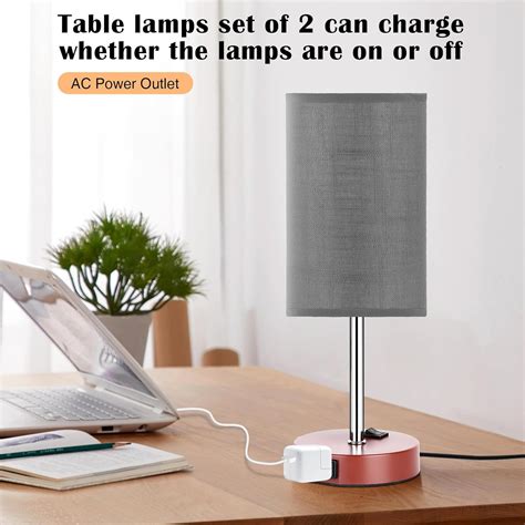 Ebern Designs Bedside Small Lamps Of 2 With 3 Way Dimmable Rocker