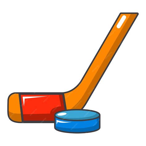 Premium Vector Hockey Stick And Puck Icon Cartoon Illustration Of