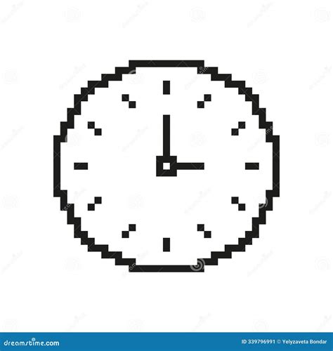 Clock Pixelated Icon Pixel Art Symbol Of Time And Timekeeping Time
