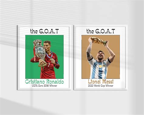 Printable Messi And Ronaldo GOAT Posters Football Etsy
