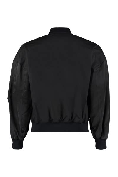 Alexander Mcqueen Zipped Bomber Jacket In Black Modesens