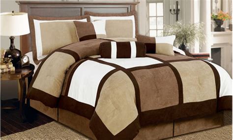 Textiles Plus 7 Piece Micro Suede Patchwork Bed In A Bag Comforter Set