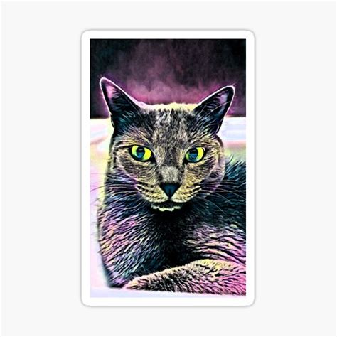 Cat Art Sticker For Sale By Fuxart Redbubble