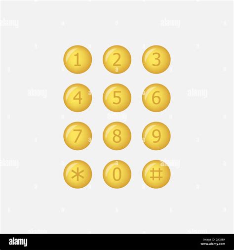 Keyboard Number Telephone Keypad Number Icon Vector Isolated Stock