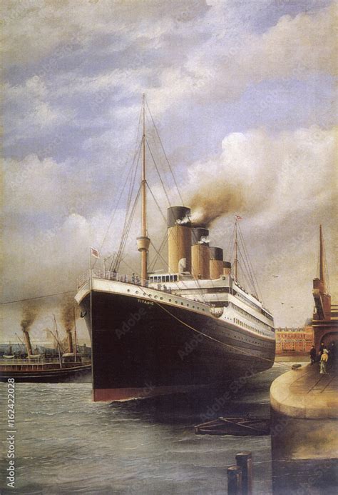Plakat RMS Titanic docked Date Obraz na Ścianę Posters pl