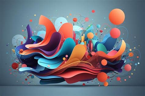 Premium Ai Image Abstract Big Data Concept Shapes Background