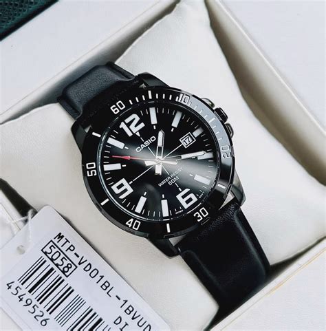 นาฬิกา Casio แท้ 100 รุ่น Mtp Vd01bl 1b นาฬิกาผู้ชายสายหนัง สีดำ ของแท้ 100 รับประกันสินค้า 1