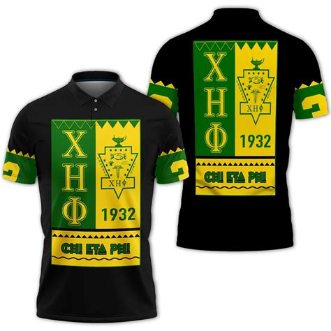 Chi Eta Phi Black Style Polo Shirt Africazone Store Africazone Store