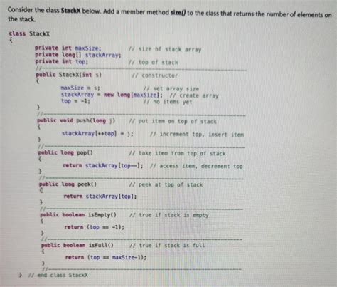 Solved Consider The Class Stackx Below Add A Member Method