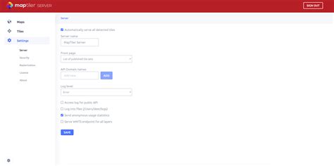 Maptiler Server User Interface Guides Self Hosting Map Server