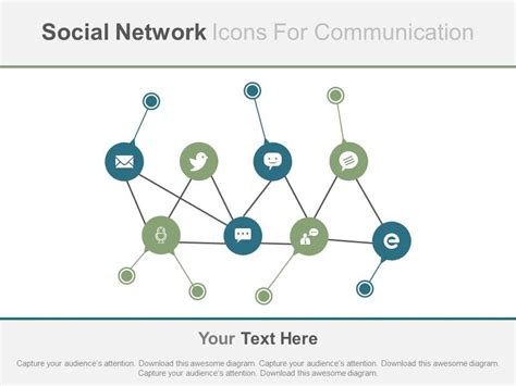 One Social Networking Icons For Communication Flat Powerpoint Design Presentation PowerPoint