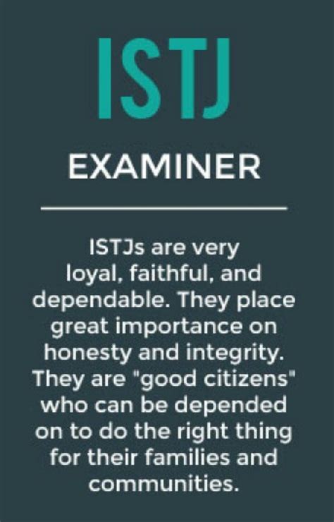Istj Examiner Istj Istj Personality Istj Personality Traits