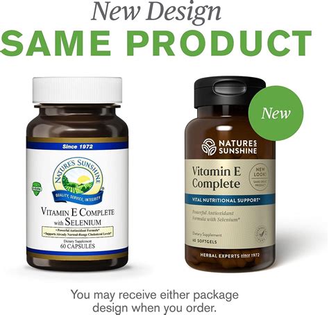 Nature S Sunshine Vitamin E Complete With Selenium 60 Softgels