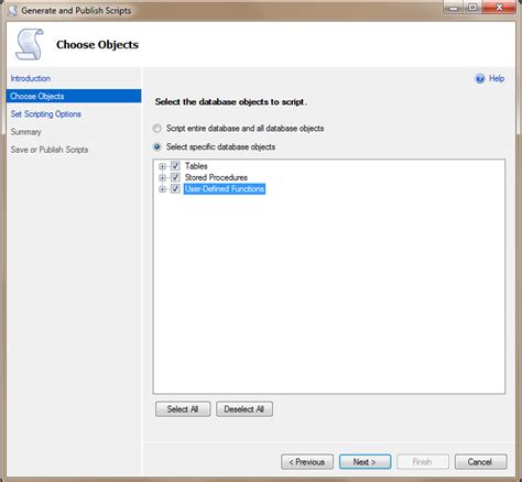 scripting your sql database using smo and the command line having