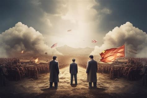Premium Ai Image War Between The Us And China For Economic Dominance