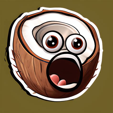 Autocollant Screaming Coconut · Creative Fabrica