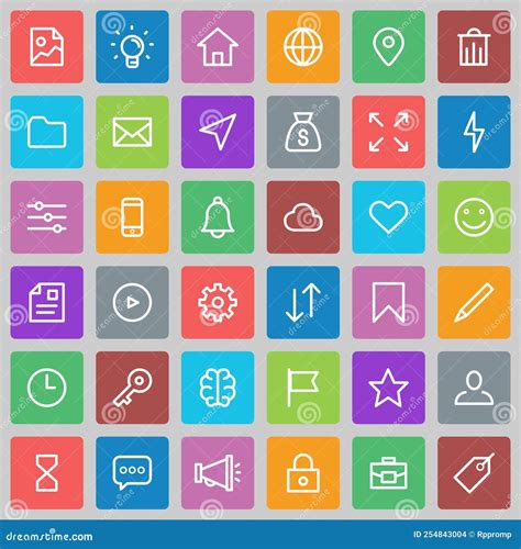Icons Of Social Networks In Bright Multi Colored Squares With Rounded