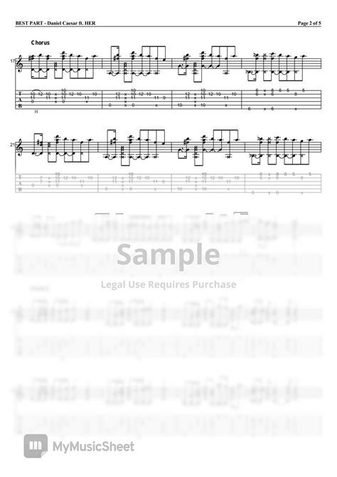 Daniel Caesar Best Part Easy Fingerstyle Guitar Sheet Music
