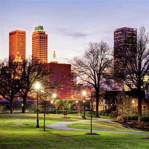 Tulsa Oklahoma Skyline From Centennial Park Square Photograph By