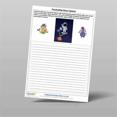 Year 4 Punctuating Direct Speech Application Resource Classroom Secrets