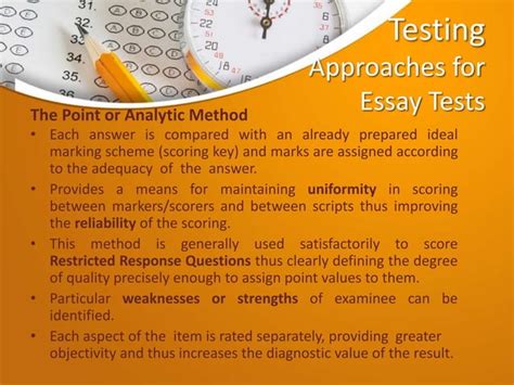 scoring approaches for essays and objective tests pptx standardized