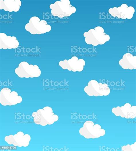 구름 아이콘 푸른 하늘 배경 설정입니다 재미 있는 모양 벡터 일러스트 레이 션 0명에 대한 스톡 벡터 아트 및 기타 이미지