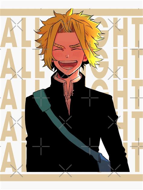 Love All Might My Heros Animations Academias Sticker By Jimharold8 Redbubble