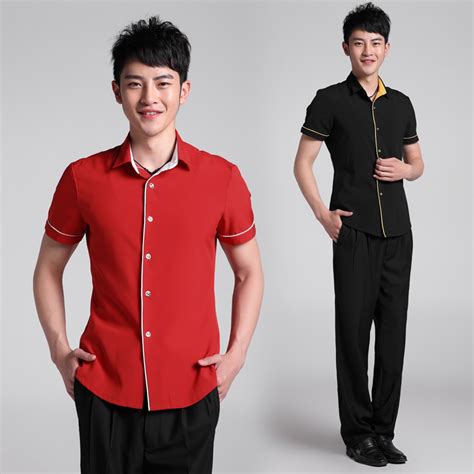 酒店工作服夏装男传菜生服装短袖KTV制服上装青年宾馆服务员黑色 武汉酒店职业服饰