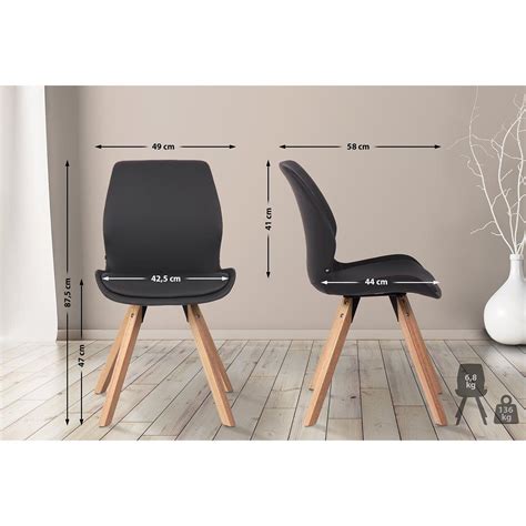 Lot de 4 chaises visiteur KALI CUIR Assise Rembourrée Noir chaisepro be
