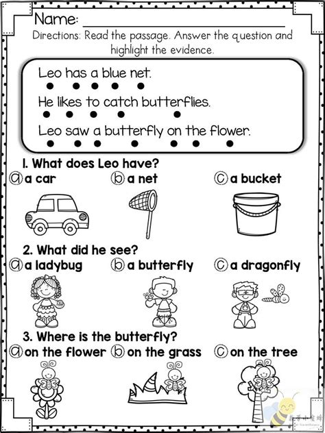 K 1 Reading Comprehension Worksheets Reading Comprehension Worksheets