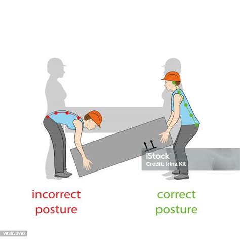 무거운 물체를 안전 하 게 해제 올바른 자세입니다 건강 관리의 그림입니다 벡터 일러스트 레이 션 집어들기에 대한 스톡 벡터 아트 및 기타 이미지 Istock