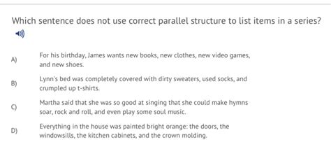 solved which sentence does not use correct parallel