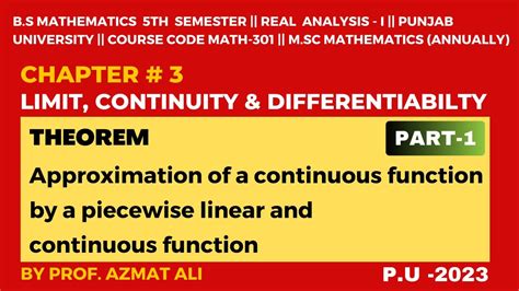 approximation of a continuous function by a piecewise linear and